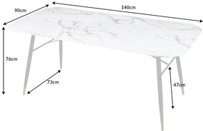 Jídelní stůl PALLAS 140 cm Dekorhome Bílá