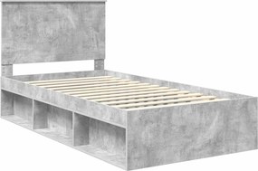 Rám postele Betonově šedá 100 x 200 cm Masivní borové dřevo 3411049