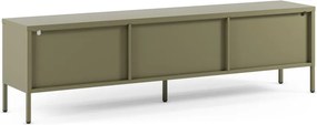 Zelený kovový TV stolek 160x50x35 cm Fayna – Marckeric