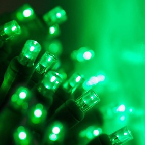 Vnitřní LED vánoční řetěz - zelená, 10m, 100 LED