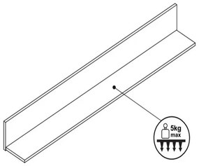 Nástěnná police Carlos, šedý beton, 150 cm
