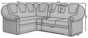 Rohová sedací souprava LORD II - Dora 63, pravý roh