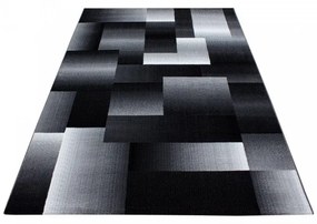 Koberec Miami čtverce šedo - černý