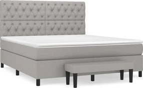 Box spring postel s matrací světle šedá 160 x 200 cm textil 3136845