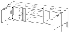 LARS a | TV stolek RTV 153 2D | 153,1 cm | antracit