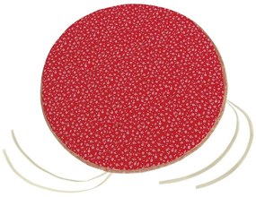 Sedák Adéla kulatý hladký - průměr 40 cm červený kvítek