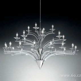 Metal Lux 197.128 Icaro, závěsné svítidlo 28xE14, chrom/křišťálové sklo, průměr 150cm