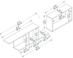 Nástěnná police NEWRA 35x150 cm hnědá