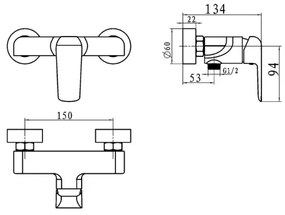 Novaservis - Sprchová baterie NOBLESS TINA lesklý chrom