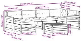 7Dílná Zahradní Sedací Souprava A Podušky Impregnovaná Borovice