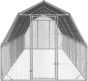 Výběh pro slepice se střechou 2,5x8x2,25 m pozinkovaná ocel 3328523