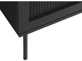 Černá nízká komoda v dekoru dubu 80x75 cm Pensacola – Unique Furniture