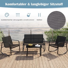 Costway 4-dílný. Gartenmöbel Set mit Sanfter Schaukelbewegung Sitzgruppe für 4