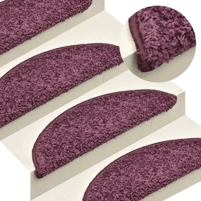 Schodové rohože 15 ks 65 x 21 x 4 cm tmavě fialové, půlkulaté, velké 322385