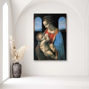 Obraz na plátně, REPRODUKCE Madonna Litta - Da Vinci - 80x120 cm