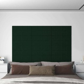 vidaXL Nástěnné panely 12 ks 60 x 30 cm samet 2,16 m² [344089] Barva: Tmavě zelená