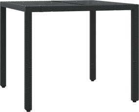 3dílný bistro set s poduškami černý polyratan 3212024