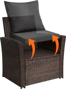 Velaco Ratanový zahradní nábytek Lagos, 4 osoby, hnědý