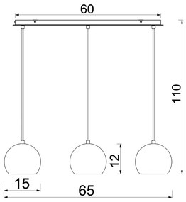 Lustr na lanku SOOL 3xE27/60W/230V