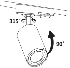 Bodové svítidlo do lištového systému PARIS 3xGU10/10W/230V + 1 m lištový systém