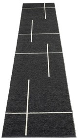 Vinylový koberec Pappelina FRED Black/Vanilla velikost: 70x360cm