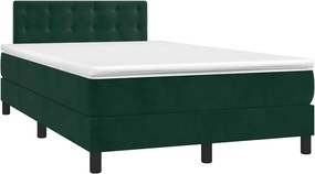Box spring postel s matrací tmavě zelená 120 x 200 cm samet 3141536