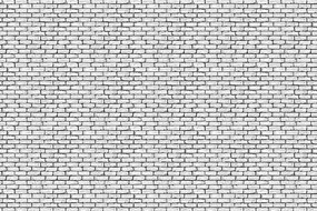DIMEX | Samolepicí vliesová fototapeta na zeď Světlá cihlová zeď MA-5-2672 | 375 x 250 cm | bílá, černá