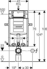 Geberit Kombifix Eco 110.302.00.5 komplet k zazdění se závěsným WC Creavit TERRA TP325 + bidet 2v1