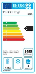 Tefcold GC74 LEFT (32365) - Chladicí stůl nerezový 4-dveřový 223 cm, bez pracovní desky