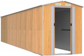 Zahradní kůlna světle hnědá 192x855x223 cm pozinkovaná ocel 3147479