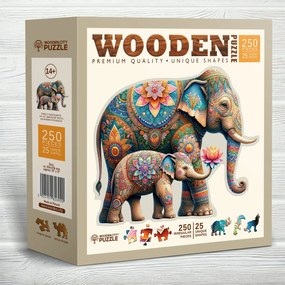 Wooden city dřevěné puzzle - módní sloni 250 dílků