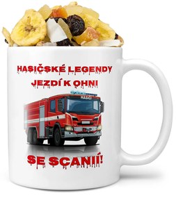 Hrnek Hasičské legendy – Scania (Náplň hrníčku: Tropická směs)