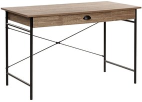 Psací stůl 120 x 60 cm tmavé dřevo/černý CASCO Beliani