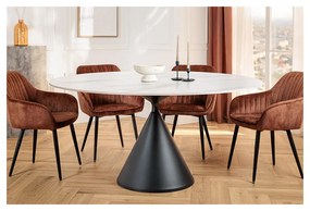 Massive home | Jídelní stůl SIGNATURE 135 cm kulatý, mramor/černý kov