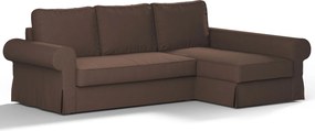 Potah na pohovku IKEA Backabro rozkládací se šezlongem barva hnědá látka pletený vzor
