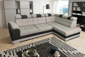 Rozkládací rohová sedačka MODULA béžová / hnědá levý roh