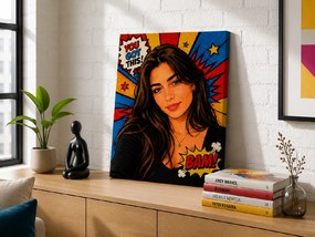 Hravý Pop-Art – Stylizovaný komiksový portrét na plátně z vaší fotky
