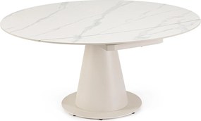 BIZZOTTO Kulatý rozkládací jídelní stůl JAMI krémový 160cm 0731293