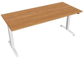 Elektr. nastavitelný stůl 180x80 - HOBIS MOTION  MS 2 1800 Dekor stolové desky: olše, Barva kovové podnože: bílá