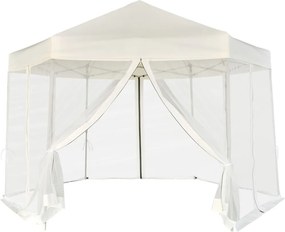 Nůžkový altán 3,6x3,1m krémově bílý se stěnami
