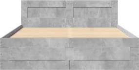 Rám postele s čelem betonově šedý 120 x 200 cm kompozitní dřevo 3295572