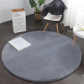 Tribeca Design Kusový kruhový koberec Faux Fur Dark Grey Rozměry: 120x120 cm