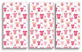 Sablio Obraz - 3-dílný Růžové oblečky - 120x80 cm