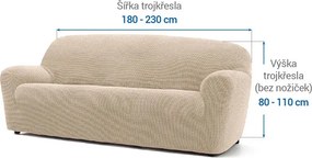 Super strečové potahy NIAGARA smetanová trojkřeslo (š. 180  - 230 cm)