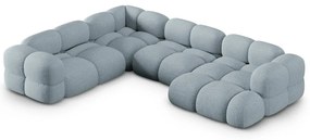 Světle modrá rohová pohovka (levý roh/do "U") Loretto – Cosmopolitan Design