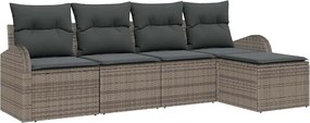Set pohovek 5 ks Šedá polyratan 3354668