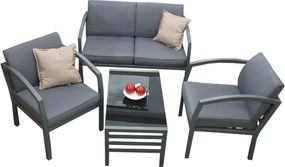 Doppler BELLARIA LOUNGE zahradní sedací souprava 2+1+1 černá/šedá