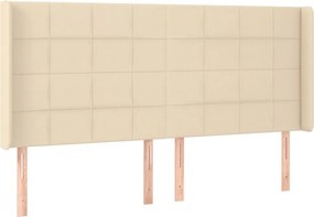 Box spring postel s matrací a LED krémová 160x200 cm textil 3138330