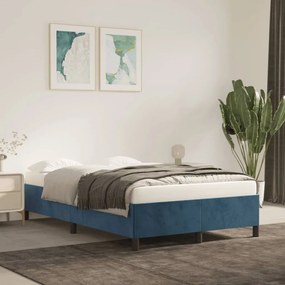 vidaXL Rám postele tmavě modrý 120 x 200 cm samet