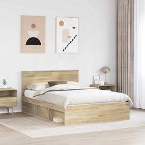 Rám postele s čelo Sonoma 140 x 200 cm Masivní borové dřevo 3410593